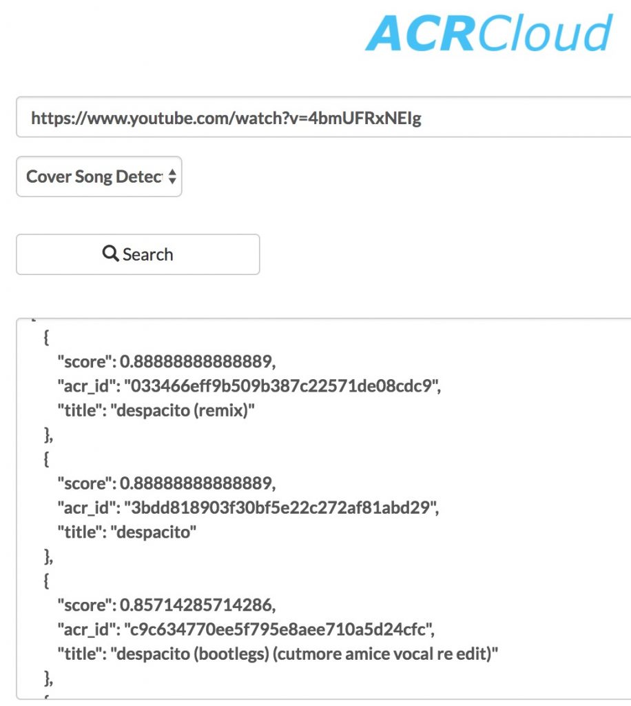 MelodyDBEngine Lab: Recognize Your Cover Songs on YouTube | ACRCloud Blog